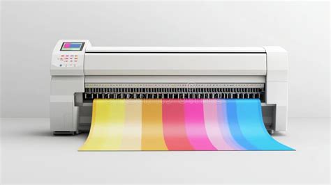 Large Format Printer With Colorful Gradient Printout Stock Image Image Of Printer Gradient