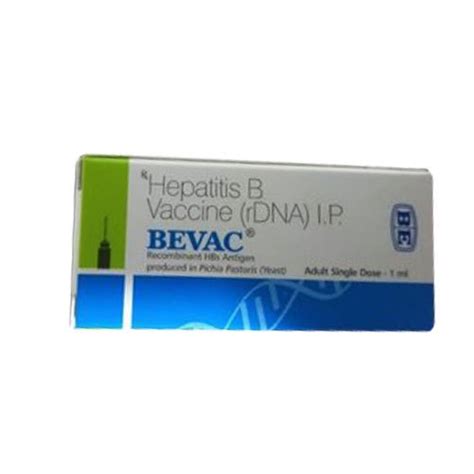 Bevac Hepatitis B Vaccine Packaging Size Adult Single Dose 1 Ml