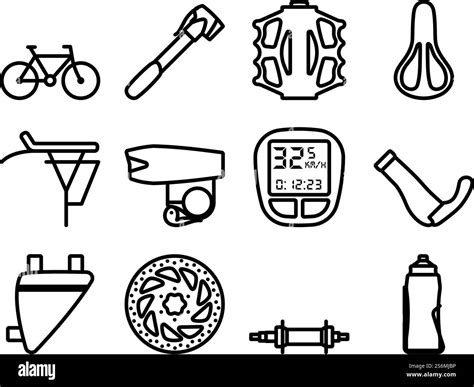 Bike Icon Set Bold Outline Design With Editable Stroke Width Vector Illustration Stock Vector