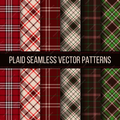럼버 재킷 체크 무늬 버팔로 체크 깅엄 원활한 패턴 세트 패션 섬유 옷감 격자 무늬 직물 벡터 일러스트 레이 션 무료 벡터