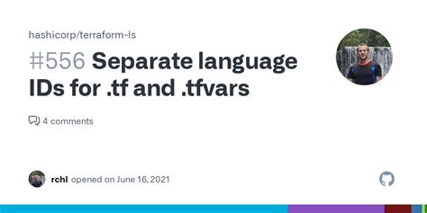 Separate Language Ids For Tf And Tfvars · Issue 556 · Hashicorpterraform Ls · Github