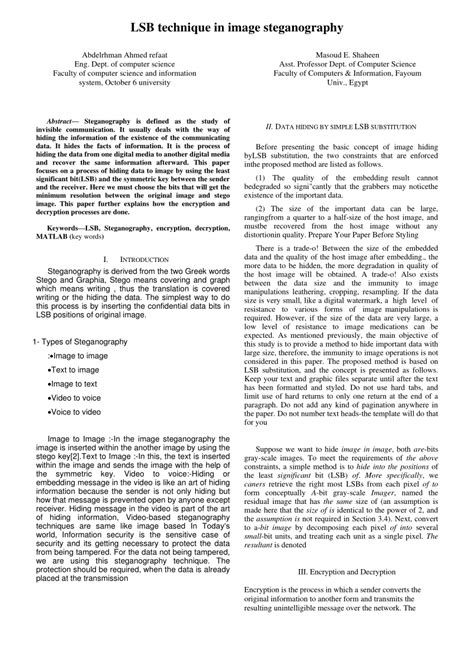 Pdf Lsb Technique In Image Steganography