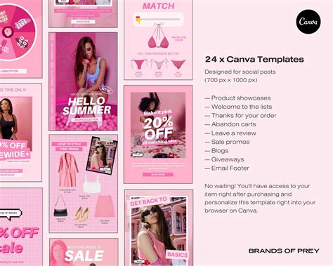 Editable Email Templates Pink Email Marketing Product Etsy