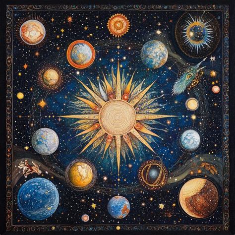 Celestial Harmony Of Planetary Alignment Premium Ai Generated Image