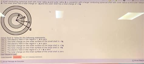 Solved A Small Conducting Spherical Shell With Inner Radius