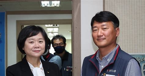 정의당 이정미 대표 민주노총 방문