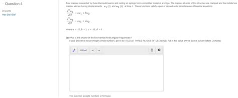 Solved Question 4 20 Points How Did I Do Four Masses