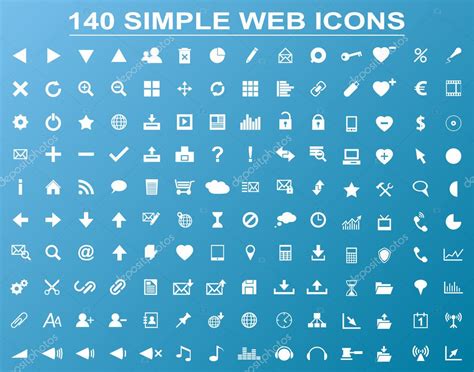 Set Of Simple White Navigation Web Icons Stock Vector Kurka Lukas