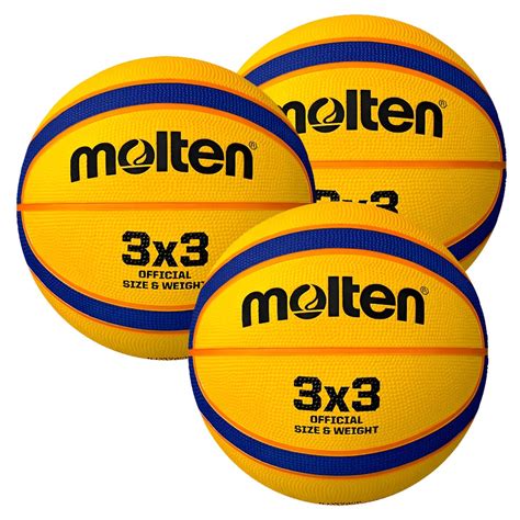 Kit 3 Bolas de Basquete Molten 3x3 Basketball Rubber Cover BT332010 ...