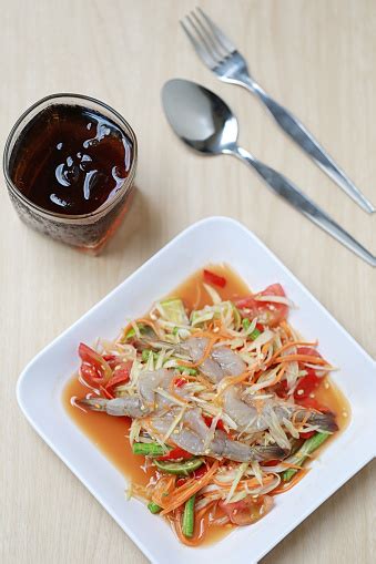 솜 텀 매운 맛에 신선한 새우와 태국 음식 또는 파파야 샐러드 0명에 대한 스톡 사진 및 기타 이미지 0명 건강한 생활방식