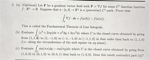 Solved A Optional ﻿let F ﻿be A Gradient Vector Field