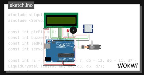Motion Detection And Tracking System Using Servo And LCD Display Wokwi ESP STM Arduino