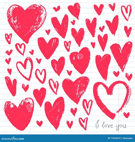 Watercolor Red Heart Collection Stock Vector Illustration Of Brush