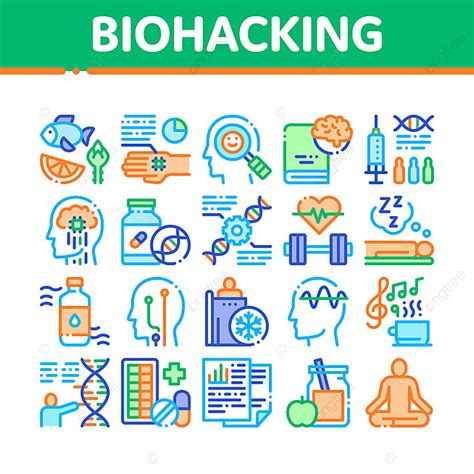 Biohacking 컬렉션 요소 아이콘 벡터 설정 바이오 해킹 수집 원소 Png 일러스트 및 벡터 에 대한 무료 다운로드