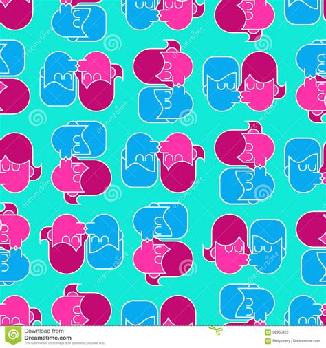 Swinger Party Seamless Pattern Guy And Girl Sex Ornament Stock Vector
