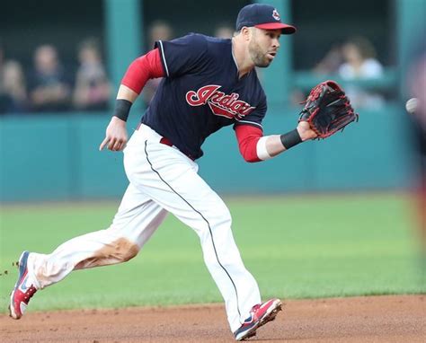 Cleveland Indians Second Baseman Jason Kipnis Snags A Ground Ball Off