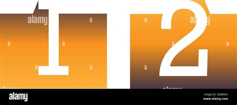Numbers 12 On The Square Icon Template Vector Stock Vector Image And Art