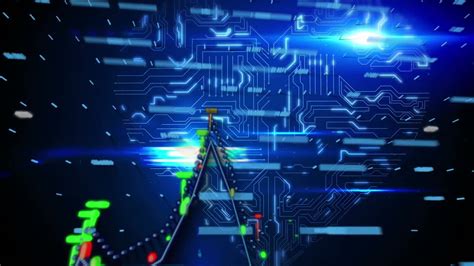 Digital Animation Of Financial Data Processing And Microprocessor Connections Forming A Heart