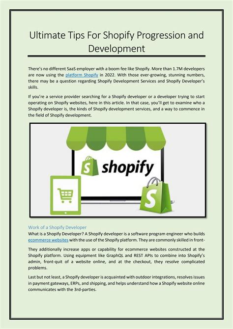 Ultimate Tips For Shopify Progression And Development By Nerderdigital Issuu