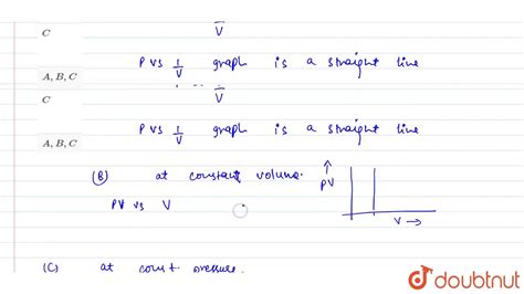 Select The Correct Graphs A The P V Graph At Constant Temperature Is A Rectangular