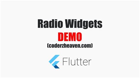 Demo Radio Widgets In Flutter Android And Ios