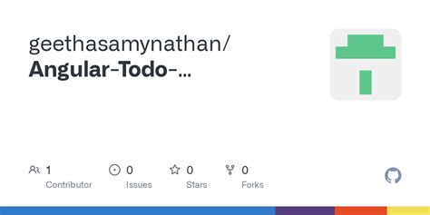 GitHub Geethasamynathan Angular Todo Assignment Template