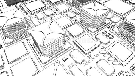 CPU Chips On The Motherboard Stock Illustration Illustration Of Micro Semiconductor