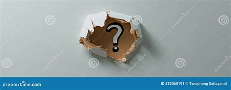 Question Mark Breaking Through Wall Mystery And Curiosity Concept A