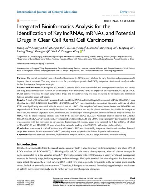 Pdf Integrated Bioinformatics Analysis For The Identification Of Key