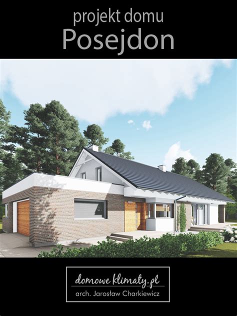 Projekt nowoczesnego domu parterowego z sypialniami i dwustanowiskowym garażem na wąską