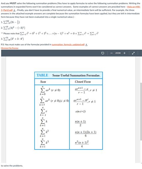 Solved And You Must Solve The Following Summation Problems