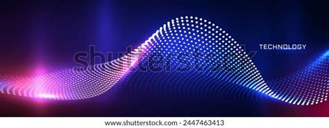 Futuristic 3d Particles Mesh Array Wave Stock Vector Royalty Free