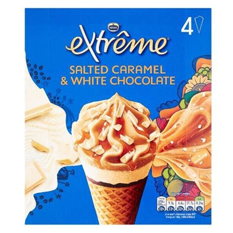 Extreme Salted Caramel And White Chocolate Ice Cream Cones 4 X 120ml