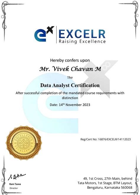 vivek chavan m on linkedin dataanalytics certificationcomplete datadrivendecisions excelr…