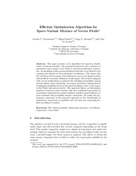 pdf efficient optimization algorithm for space variant mixture of