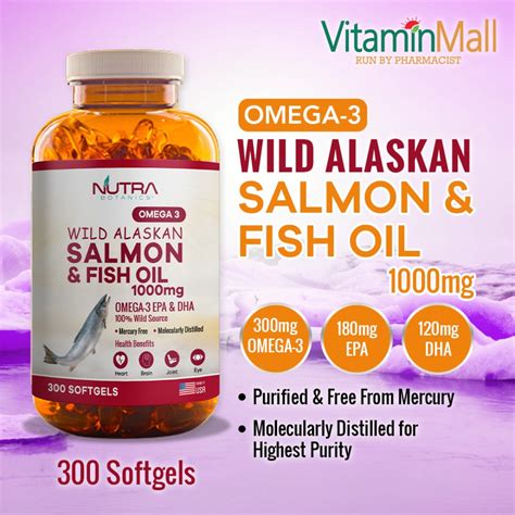 Wild Alaskan Omega 3 Salmon Fish Oil Heart Brain Joint Health