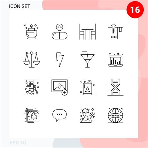 Pack Of 16 Creative Outlines Of Balance Export Desk Delivery Barcode Editable Vector Design
