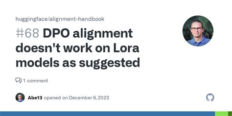 Dpo Alignment Doesnt Work On Lora Models As Suggested · Issue 68