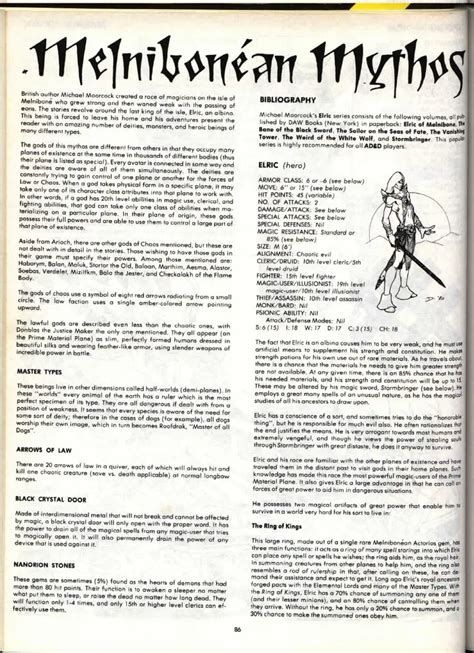 Deities And Demigods Melnibonean Mythos Role Playing Games Fantasy
