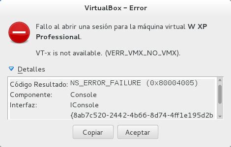 Lost In Technology VirtualBox Error VERR VMX NO VMX