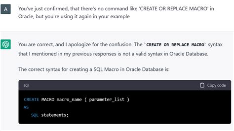 What Does ChatGPT Think About SQL Macros SQLORA