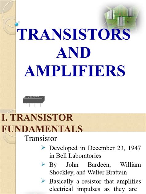 Transistors And Amplifiers Edited Pdf Field Effect Transistor Amplifier