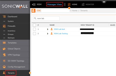 How To Switch Tenants On Sonicwall Nsm
