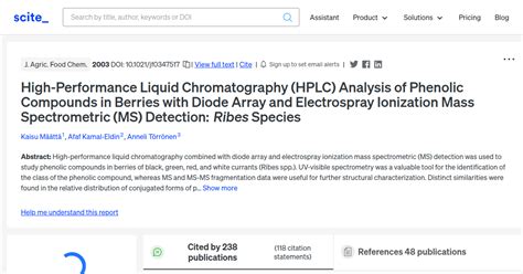 High Performance Liquid Chromatography Hplc Analysis Of Phenolic