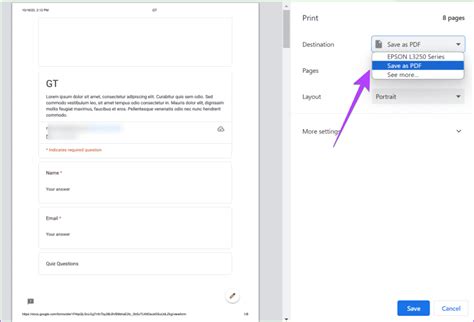 How To Convert Google Forms To Pdf Google Docs Or Word Guiding Tech