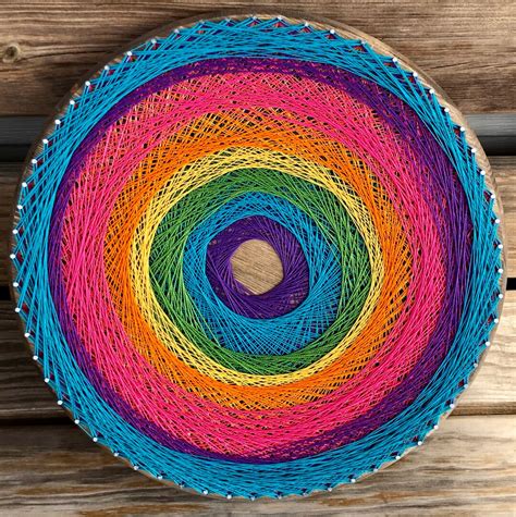 Rainbow Spirograph String Art Etsy