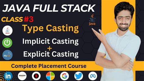 Type Casting In Java Tutorial L Java Full Stack Development Course In Hindi L Lecture 3 Youtube