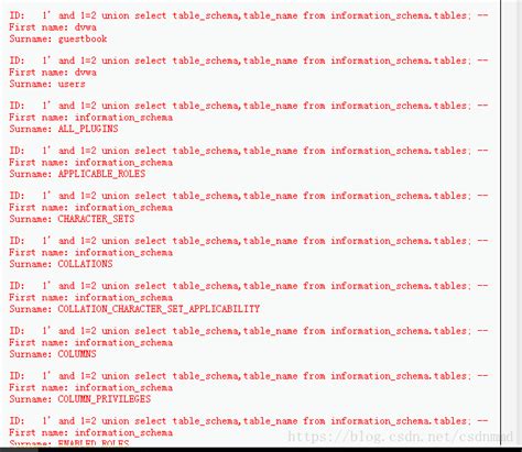 Dvwa之sql Injection（low）手工注入笔记dvwa Sql注入 1 ‘and 1‘1 Hacking Attempt