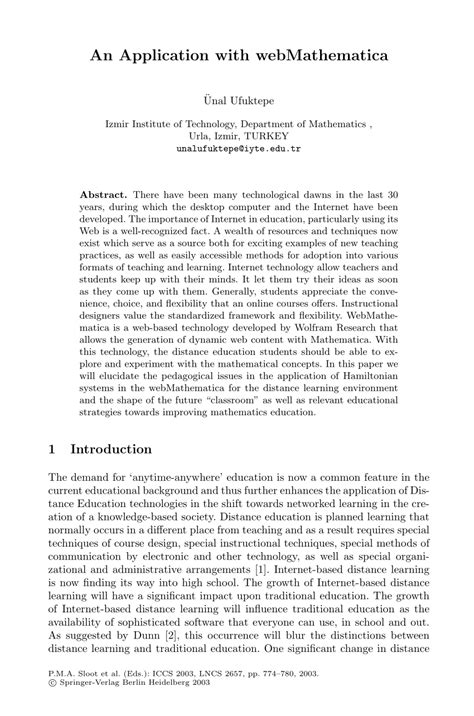 Pdf An Application With Webmathematica