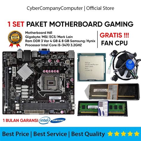 Mobo Core I5 3470 Package H61 Lga 1155 Gigabyte Ddr 3 Motherboard